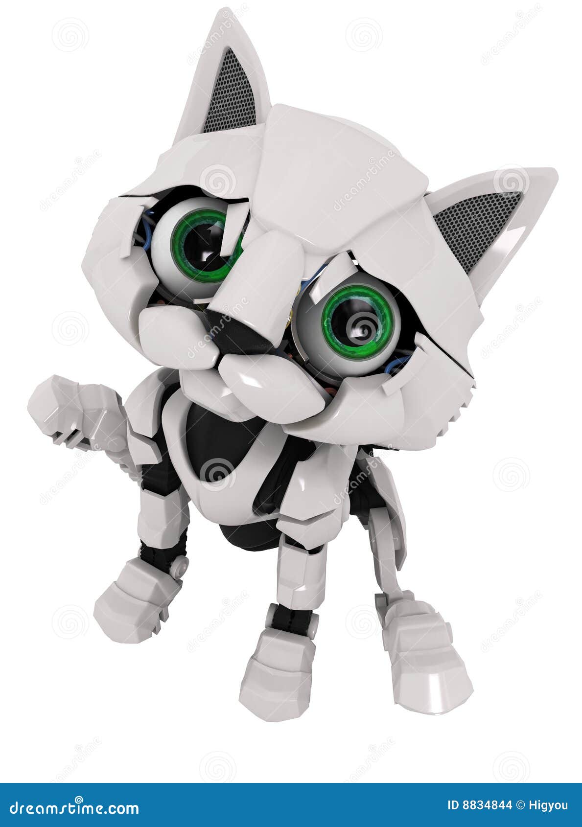 Robot Kitten, Sitting stock illustration. Illustration of creature ...