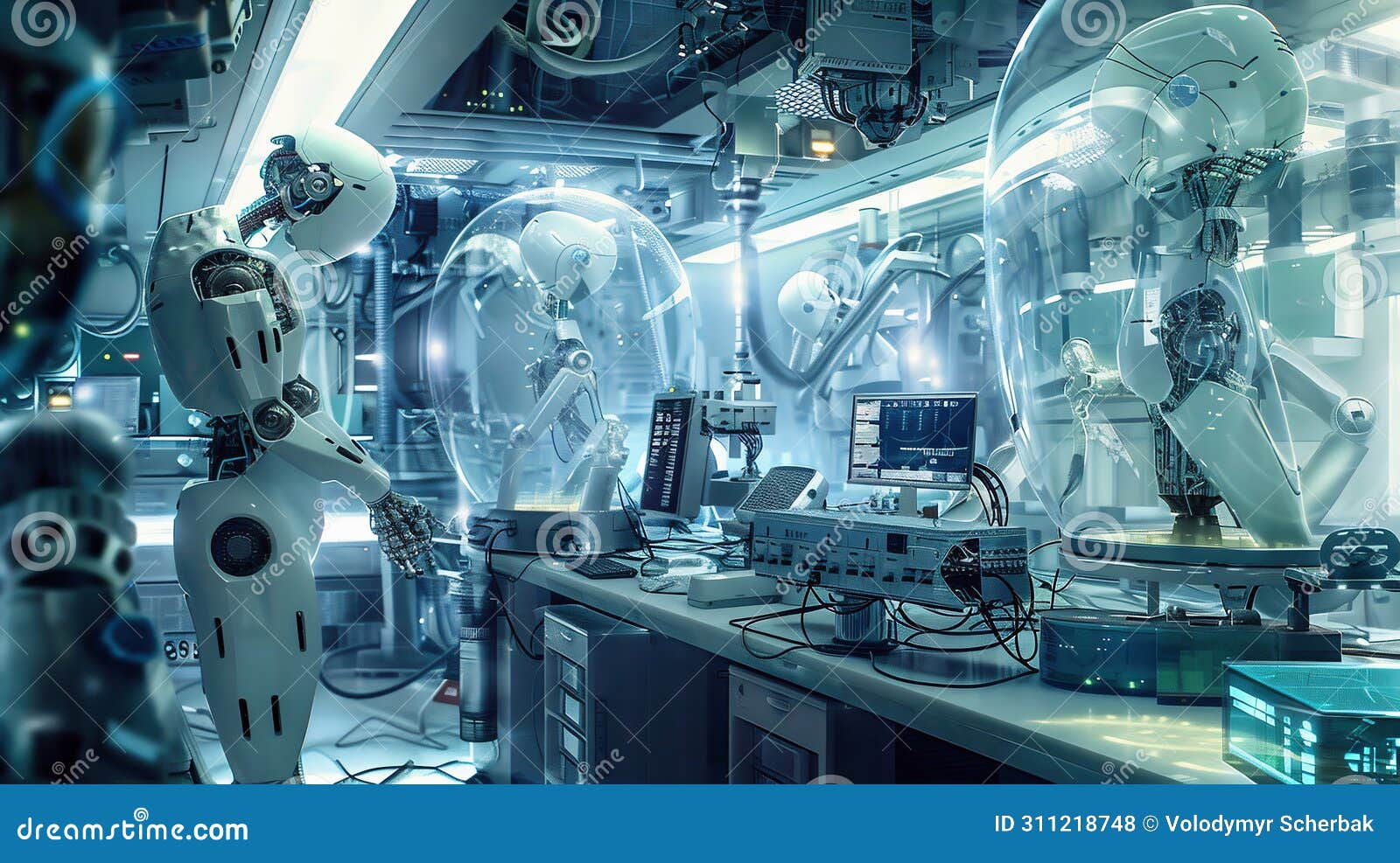 Robot in the Laboratory. a Laboratory of the Future Where Researchers ...