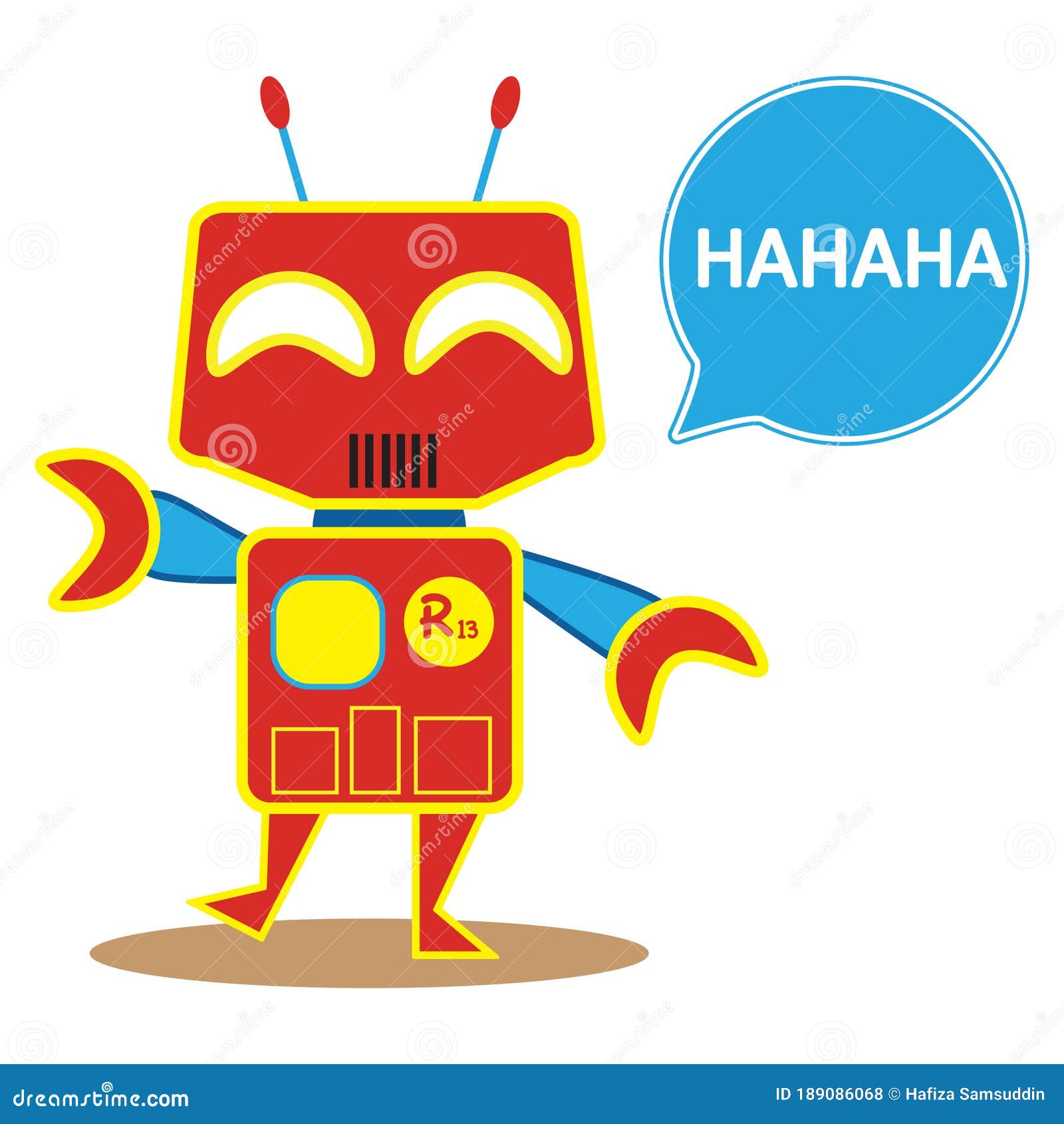 Robot Laughing. Vector Illustration Decorative Design | CartoonDealer ...