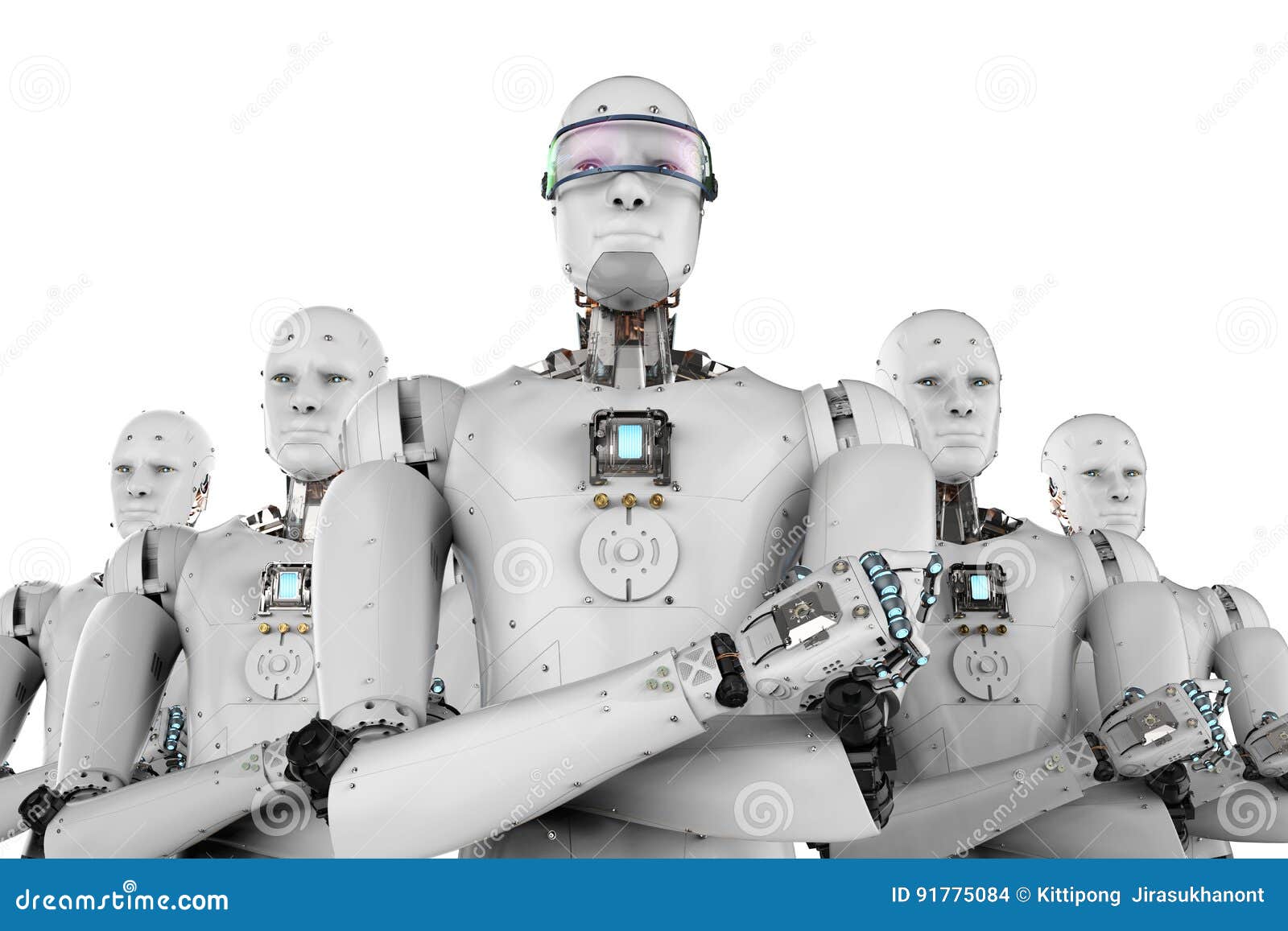 Robot Leader With Team Stock Photography | CartoonDealer.com #91775084