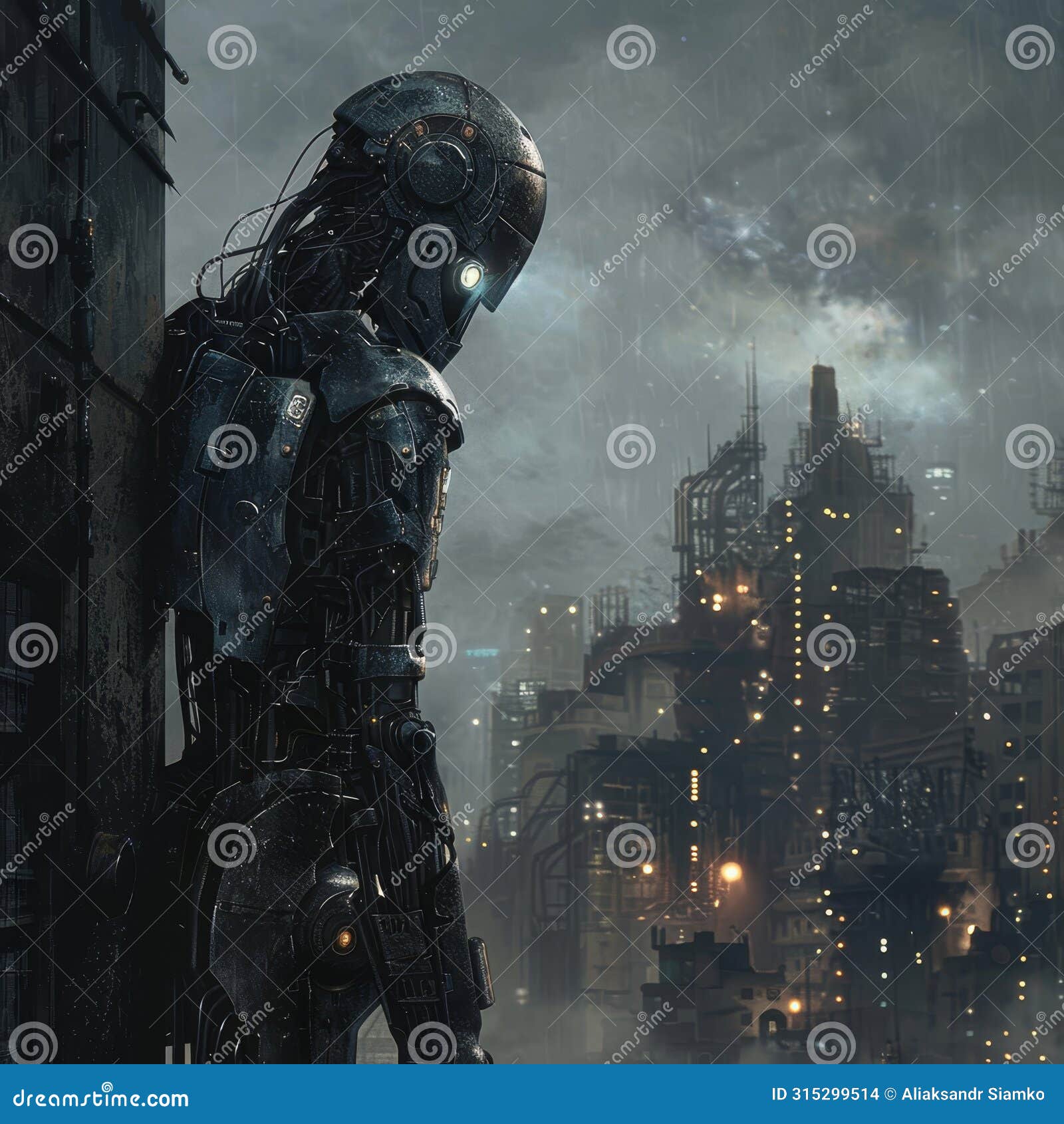 Robot Leaning On An Imaginary Object Stock Photography | CartoonDealer ...