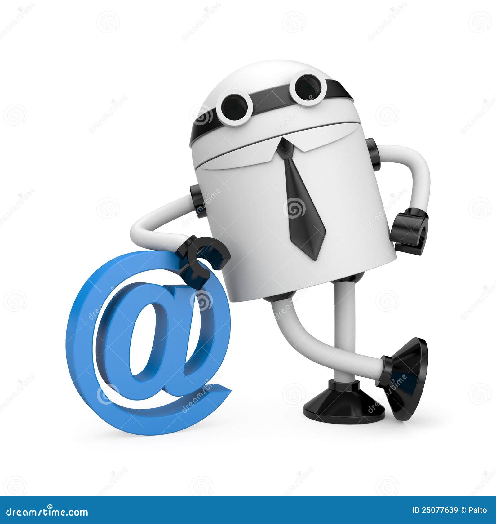 Robot Leaning on a Email Symbol Stock Illustration - Illustration of ...