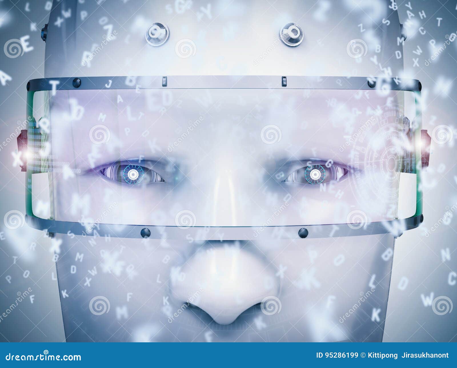 Robot Learning or Machine Learning Stock Illustration - Illustration of ...