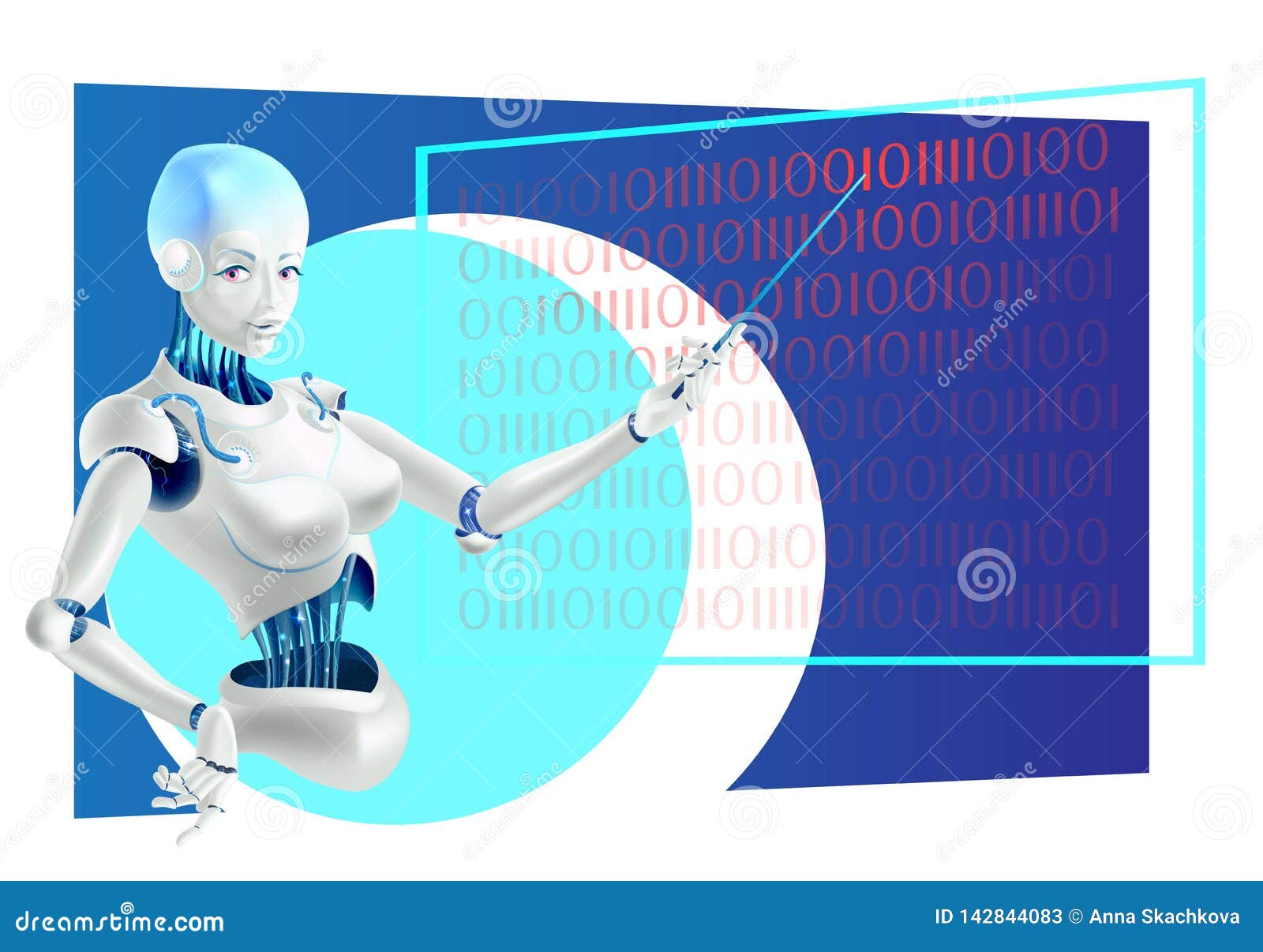 Hand Humanoid Robot Touch Global Futuristic Network Connection. 3D ...