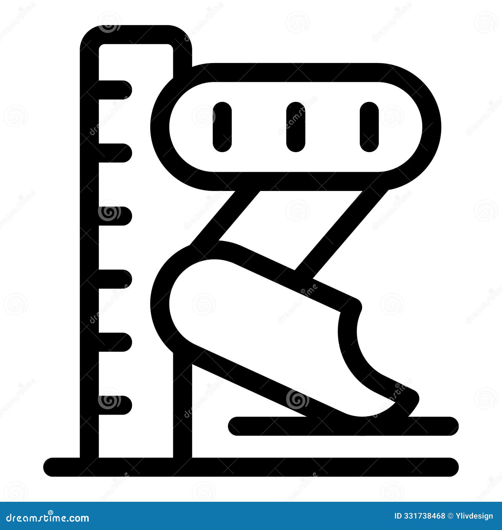 Robot Leg Measuring Height with Ruler Icon Outline Vector Stock ...