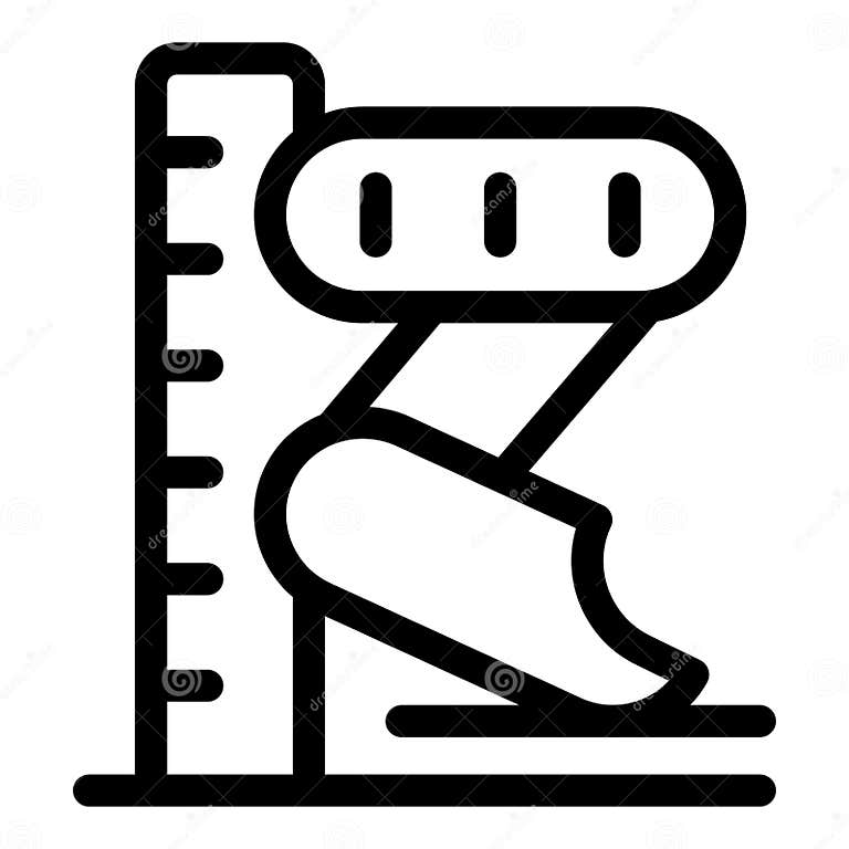 Robot Leg Measuring Height with Ruler Icon Outline Vector Stock ...