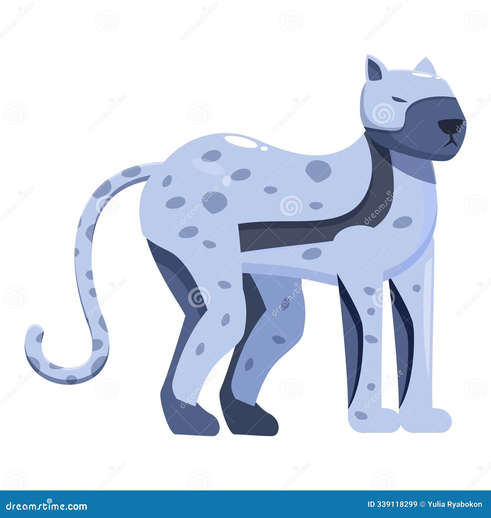 Artificial Intelligence Robot Leopard Standing with Metallic Body Parts ...