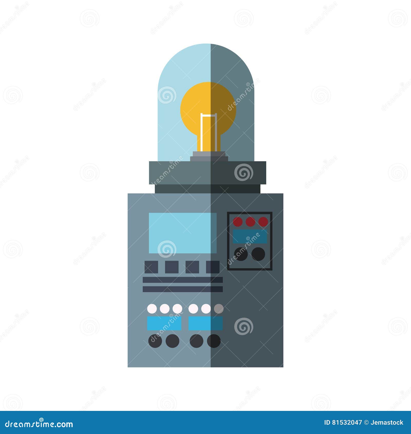 Robot with Light Bulb Design Stock Vector - Illustration of childhood ...