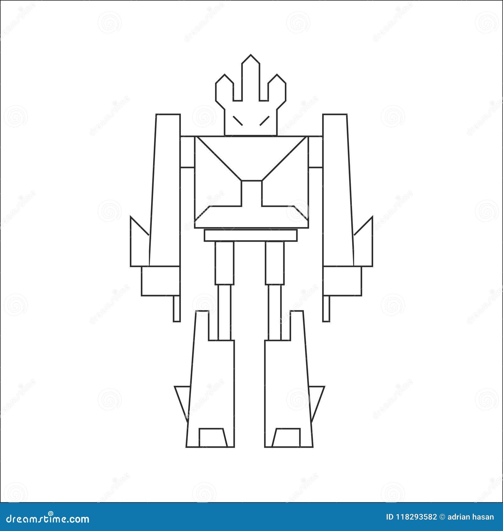 Robot Line Art stock vector. Illustration of flat, vvwallet - 118293582