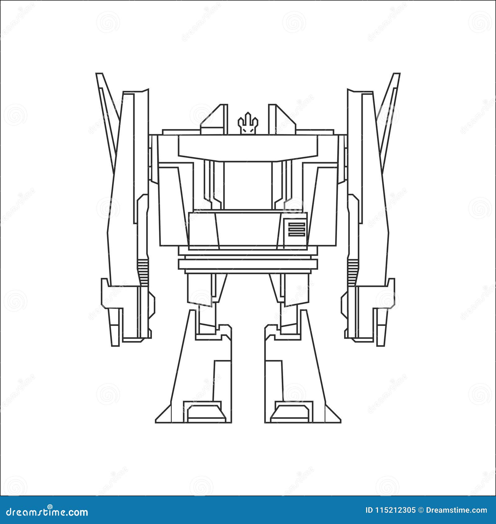 Robot Line Art Vector stock illustration. Illustration of logo - 115212305