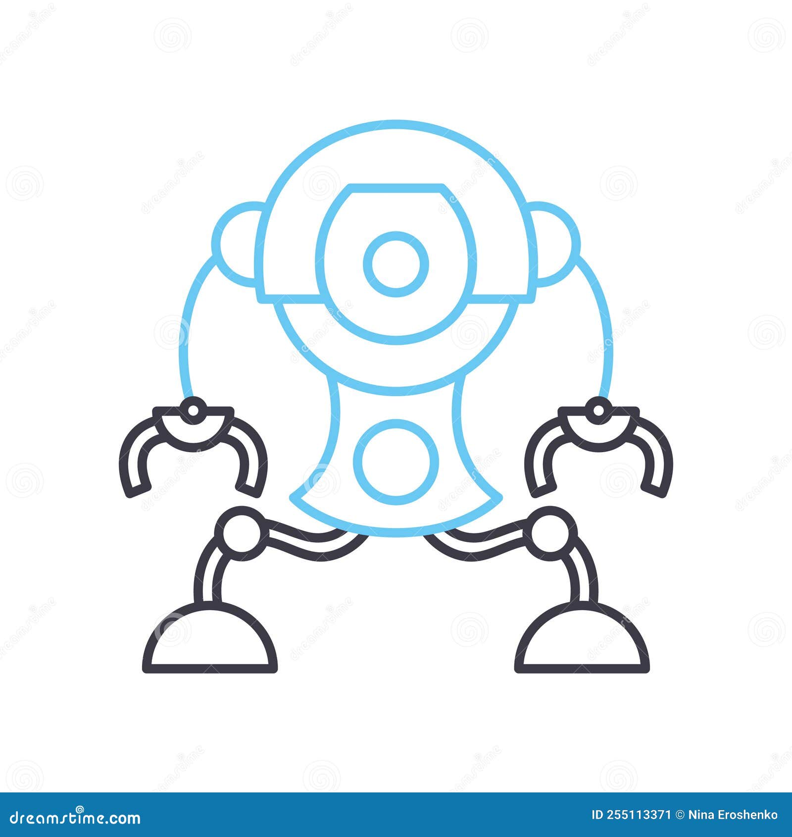 Robot Line Icon, Outline Symbol, Vector Illustration, Concept Sign ...