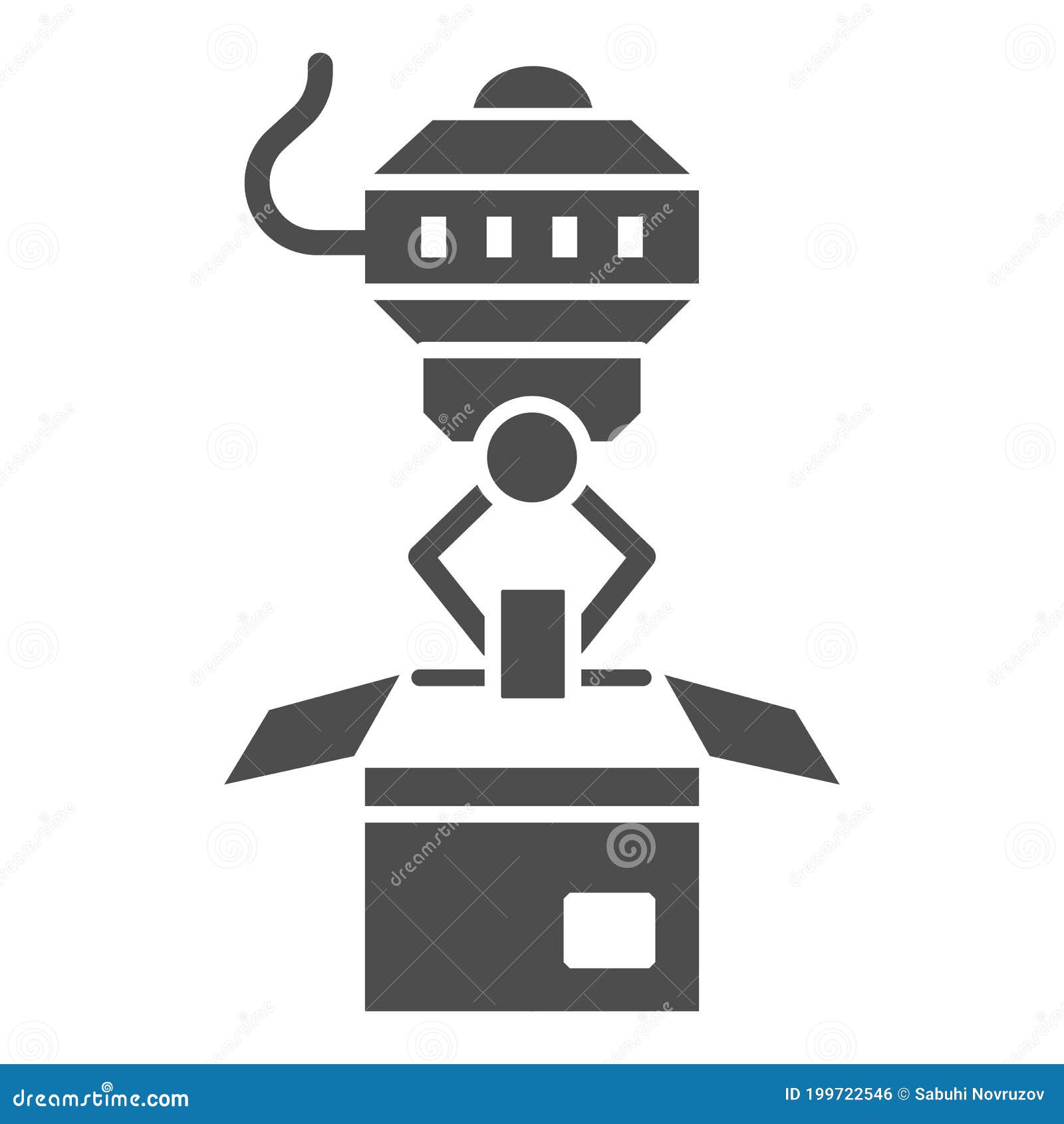 Robot Loader Solid Icon, Robotization Concept, Robotic Packaging Sign ...