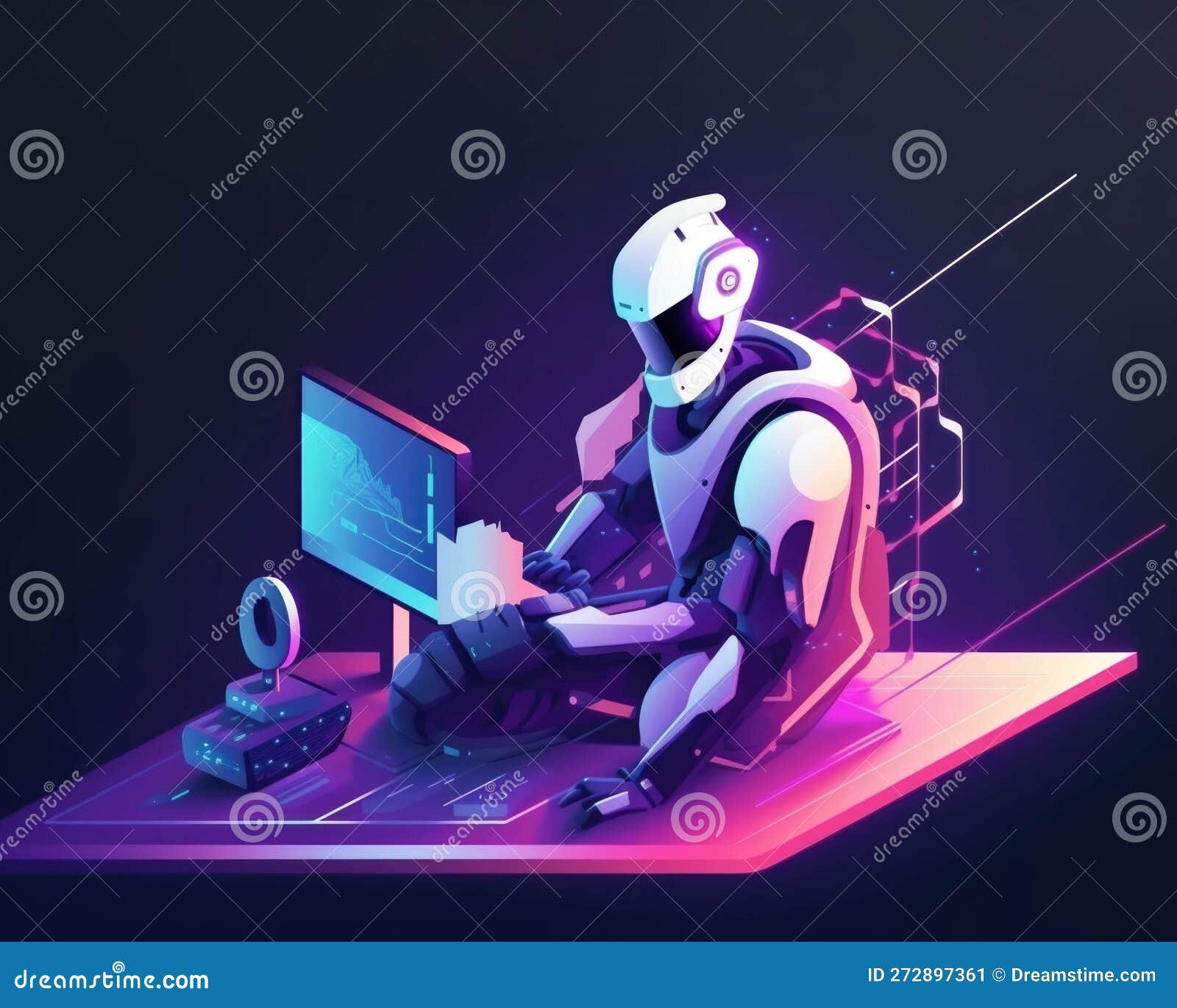 A Robot Loading Up a Video Game and Selecting the Content Most Suitable ...