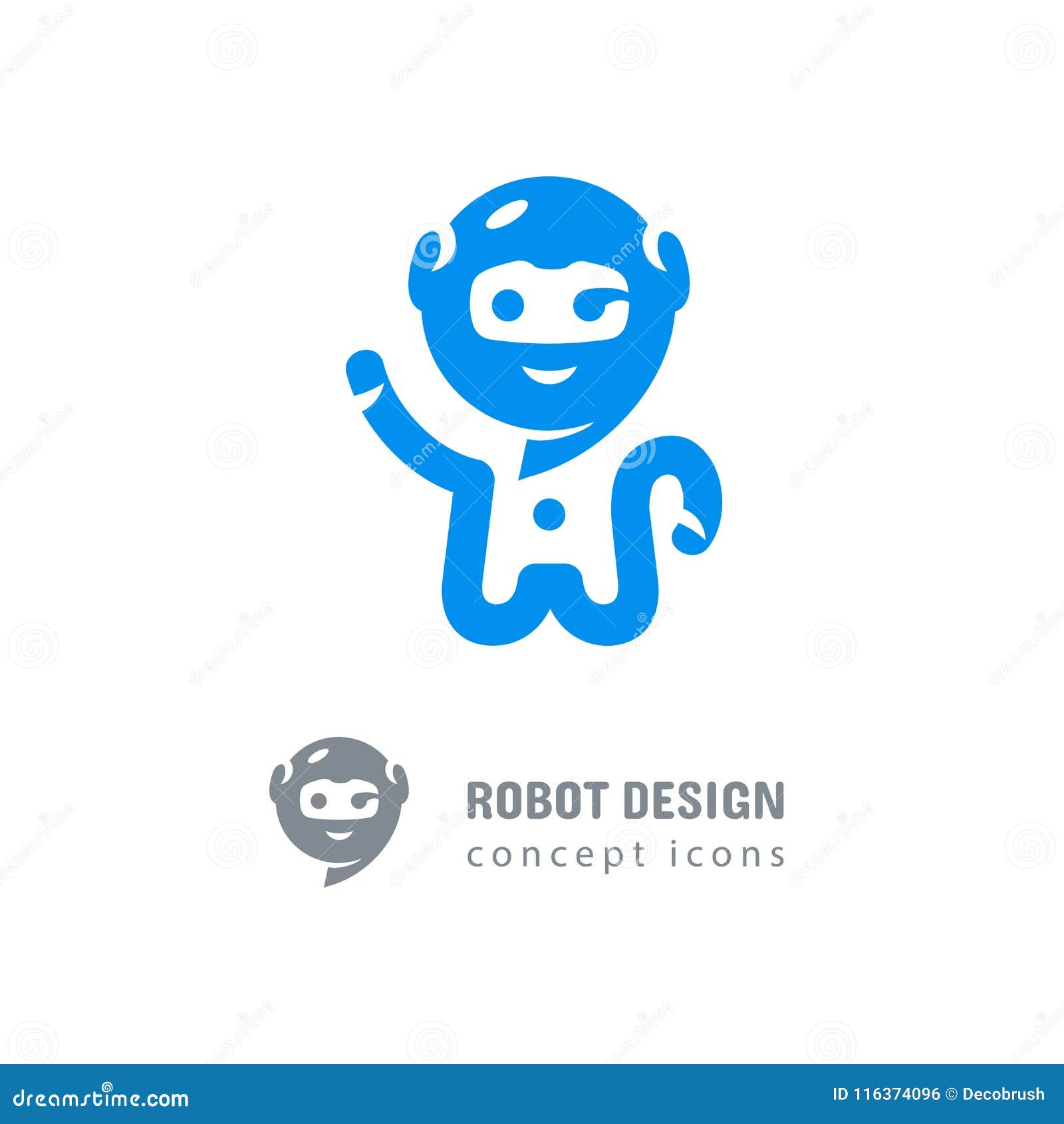Robot Logo, Astronaut-robot Waving His Hand. Computer Technologies ...