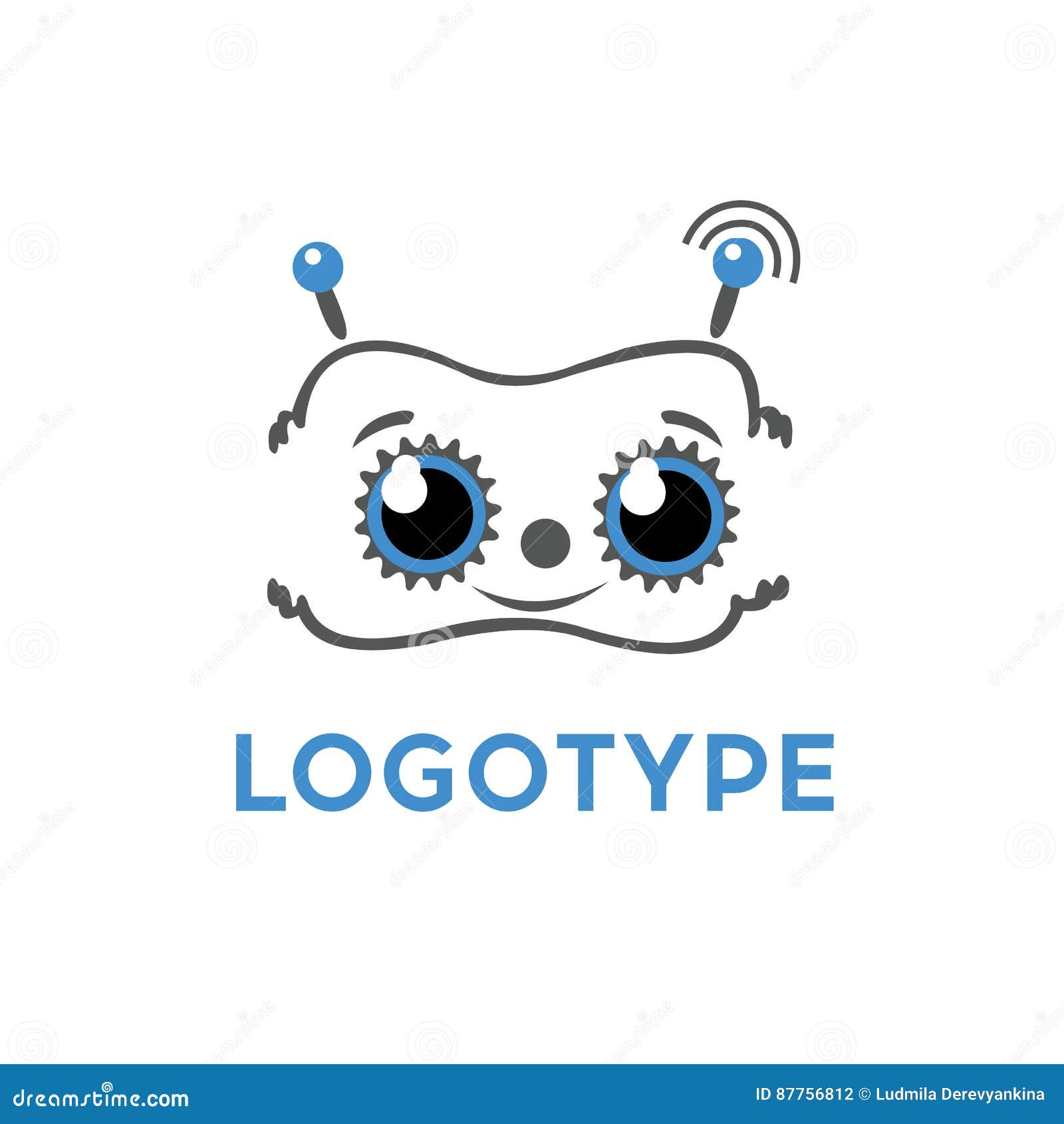 Robot Logo, Astronaut-robot Waving His Hand. Computer Technologies ...