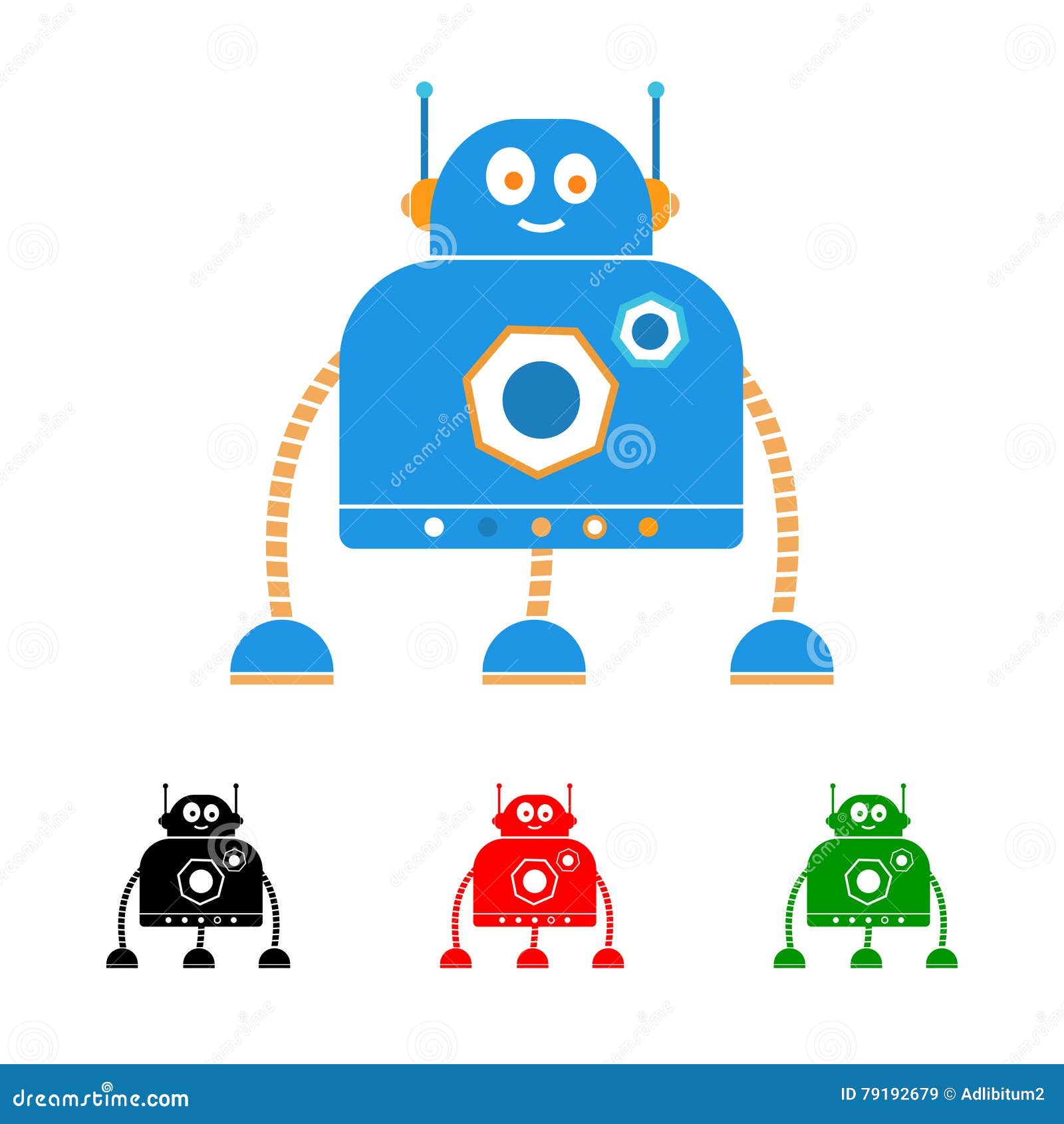 Robot logo stock vector. Illustration of cyborg, metallic - 79192679