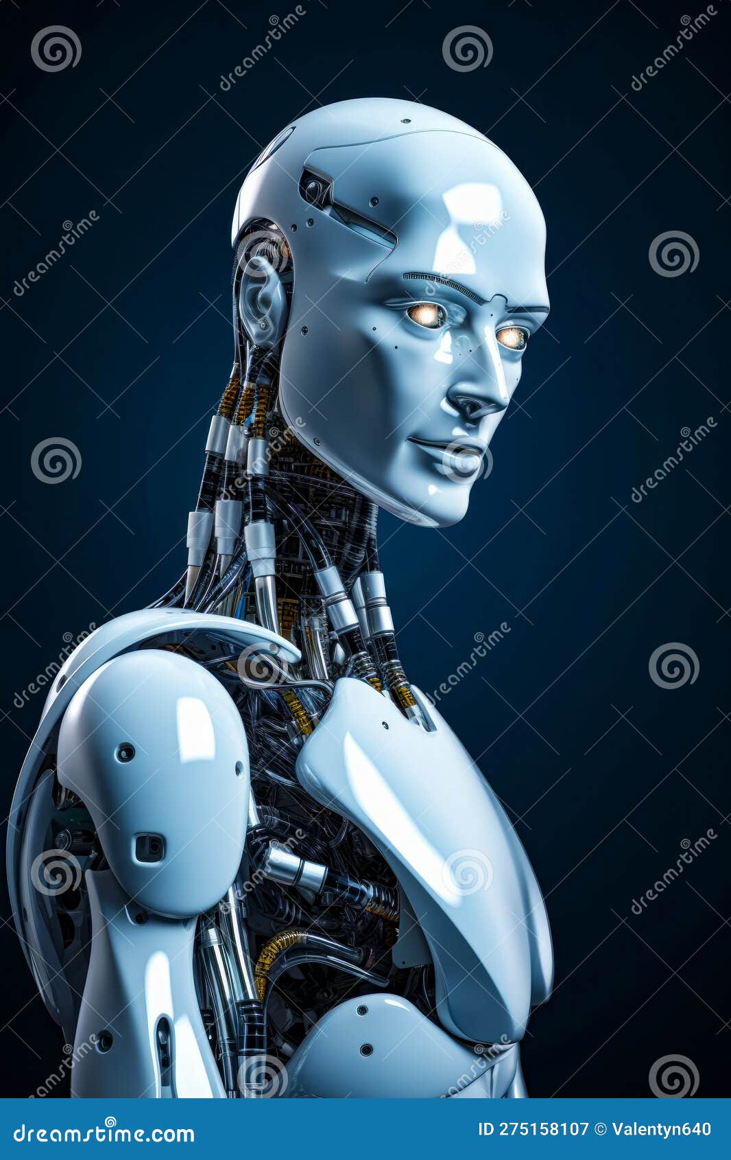 Robot that is Looking at Something in the Distance with Its Head Turned ...