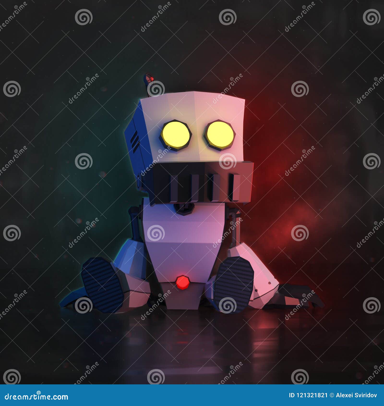 Robot LowPoly stock illustration. Illustration of cyborg - 121321821