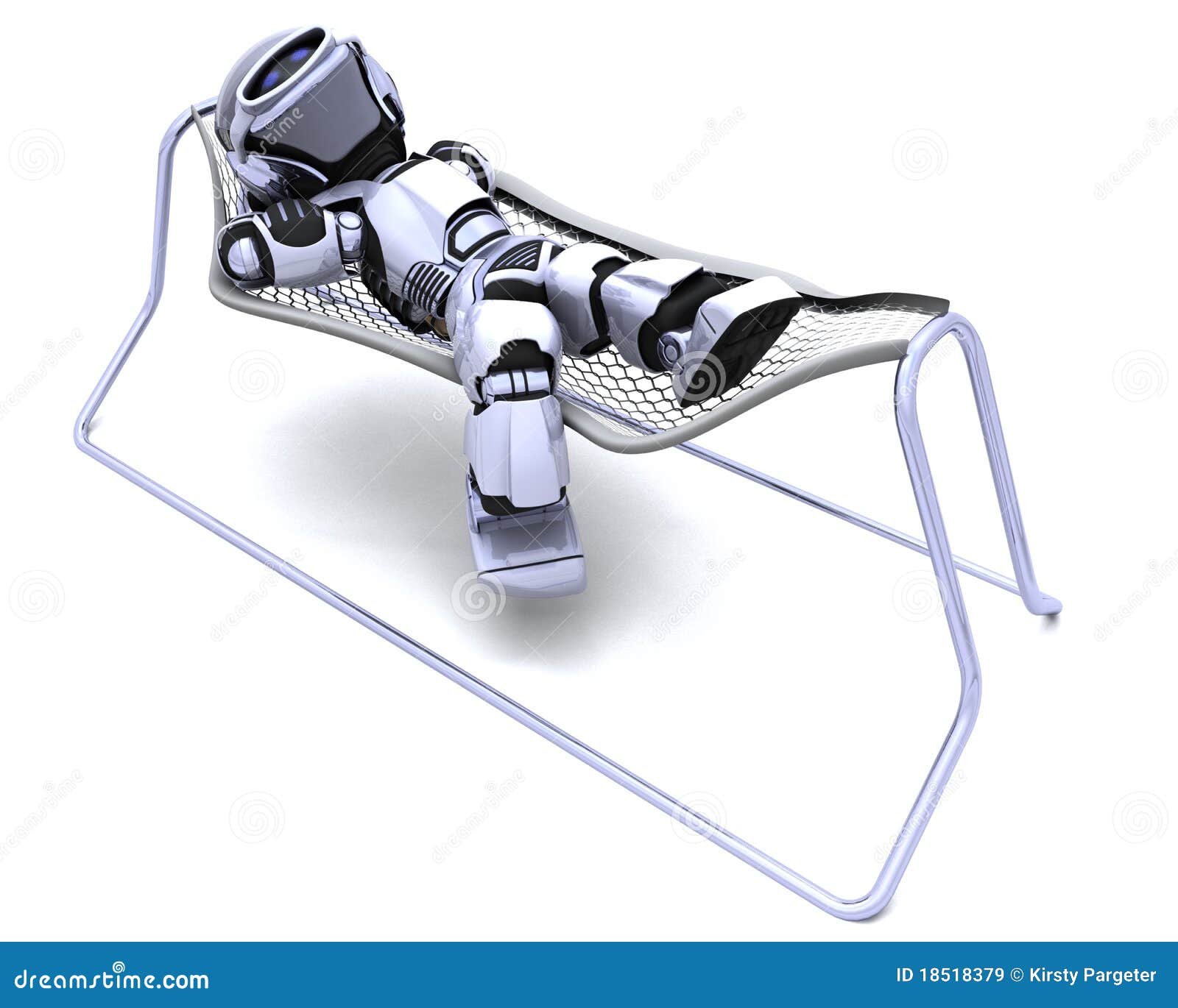 Robot Lying in a Hammock stock illustration. Illustration of relax ...