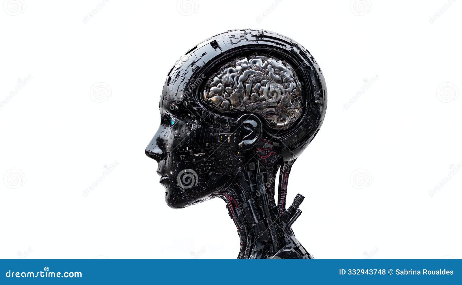 Portrait Of Artificial Intelligence Avatar. Iridescent Synthetic ...