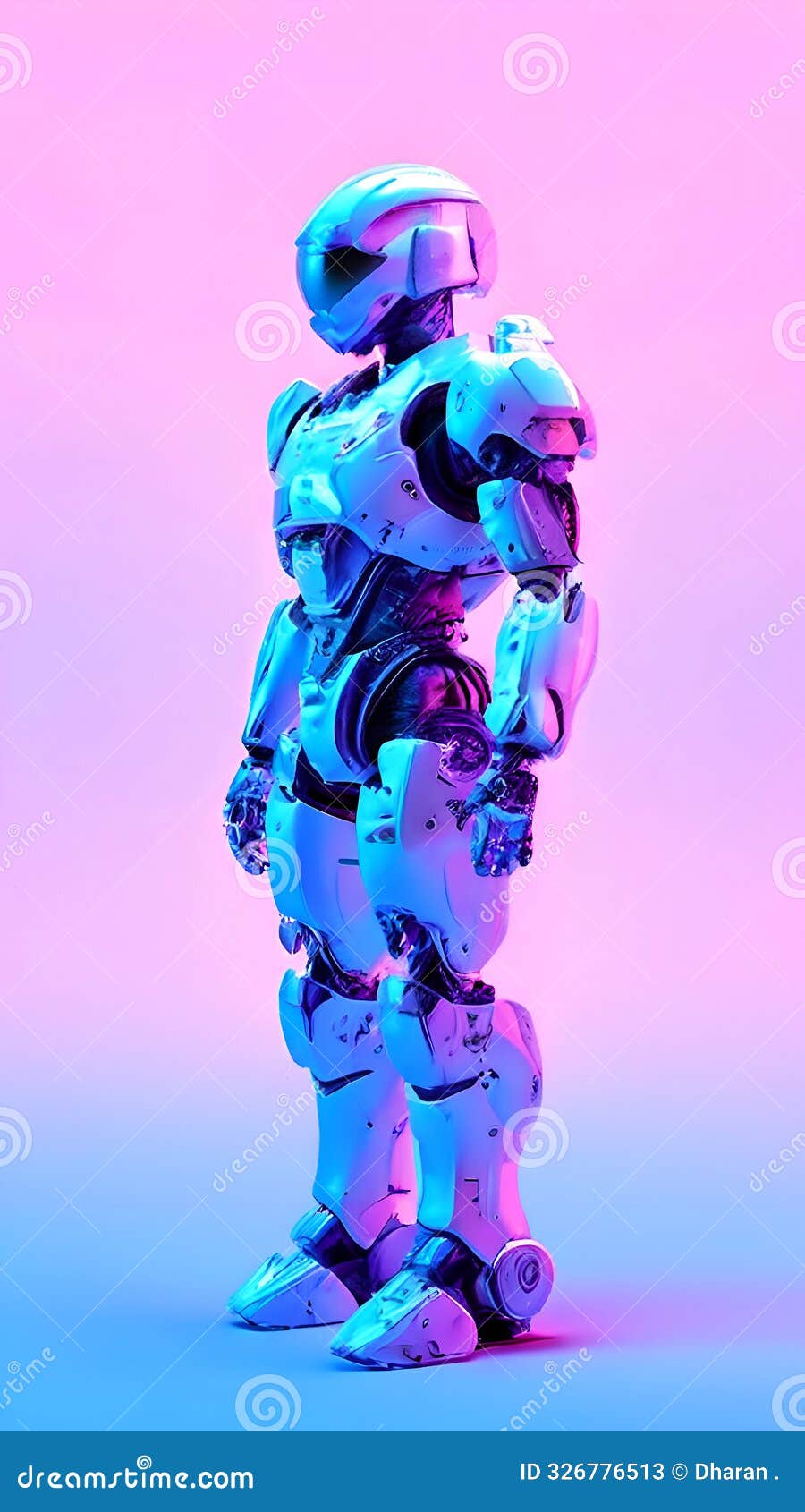 3d Rendering Humanoid Robot Looking at the Camera, Artificial Intelligence Concept Stock ...