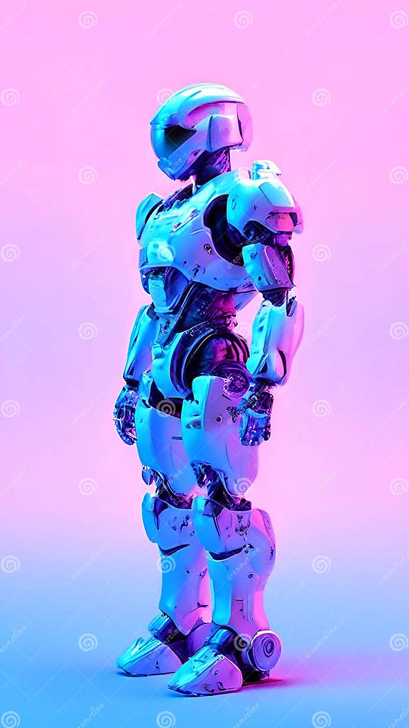 3d Rendering Humanoid Robot Looking at the Camera, Artificial ...