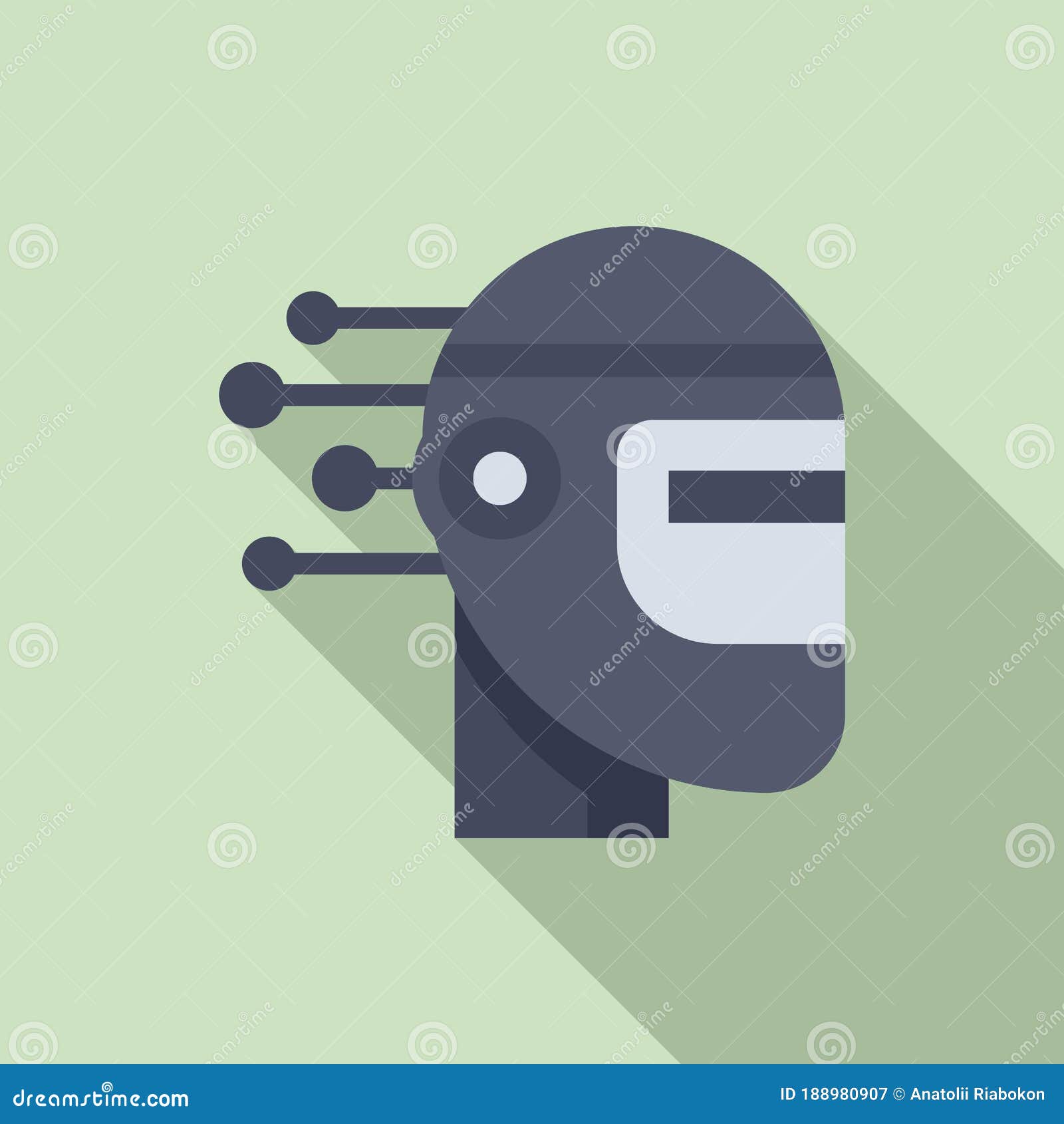 Robot Machine Learning Icon, Flat Style Stock Vector - Illustration of ...