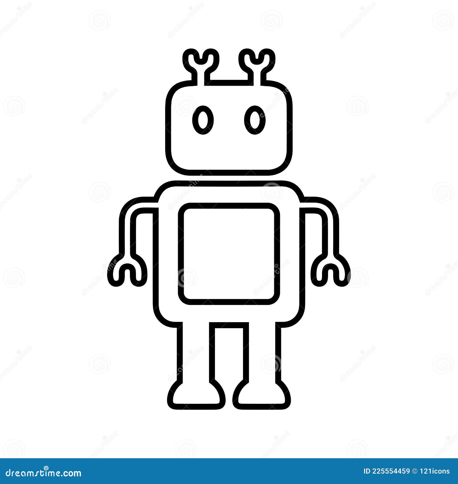 Robot, Machine Outline Icon. Line Art Vector Stock Vector ...