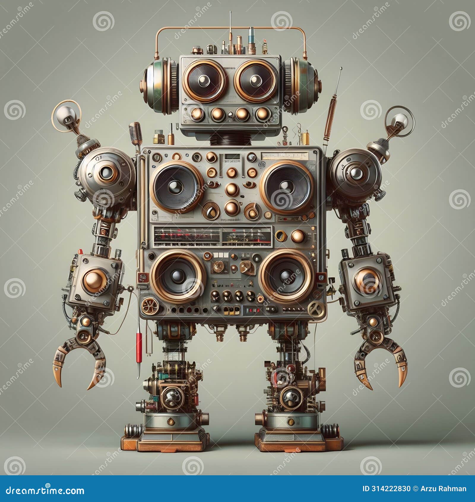 Robot Made of Analog Stereo E Bundle Stock Illustration - Illustration ...