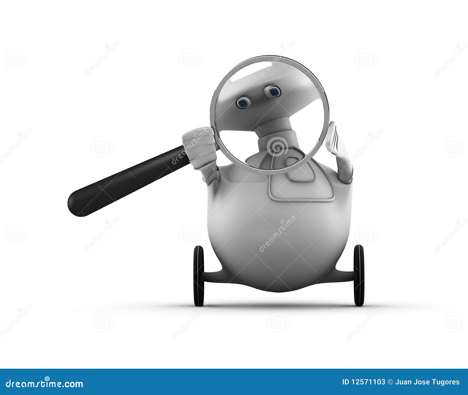 Robot With Magnifying Glass Stock Photo | CartoonDealer.com #137074866