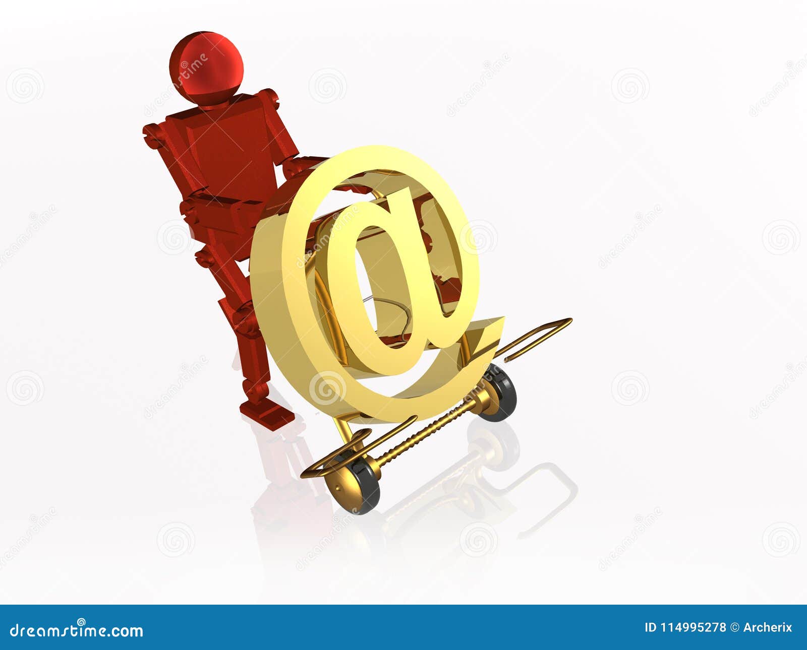 Robot with mail sign stock illustration. Illustration of abstract ...