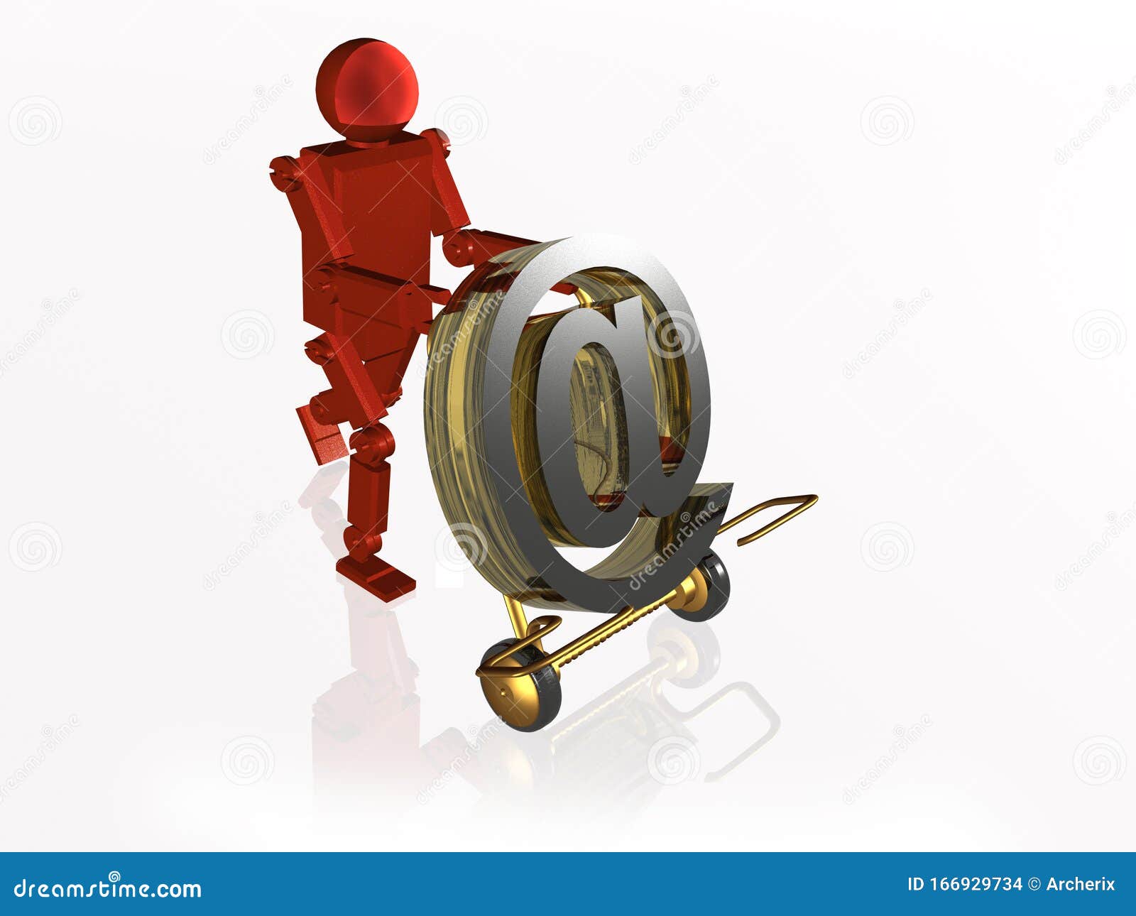 Robot with mail sign stock illustration. Illustration of technology ...