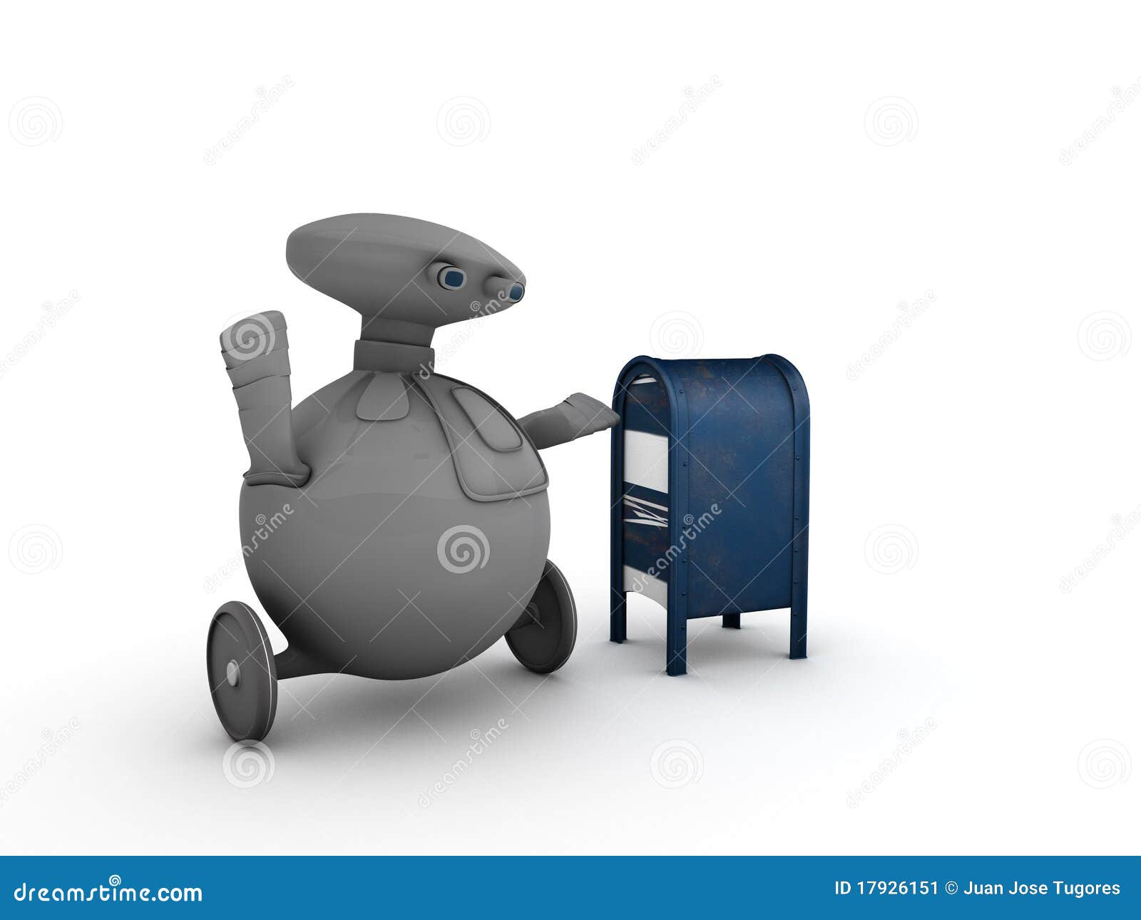 Robot at Mailbox stock illustration. Illustration of figure - 17926151
