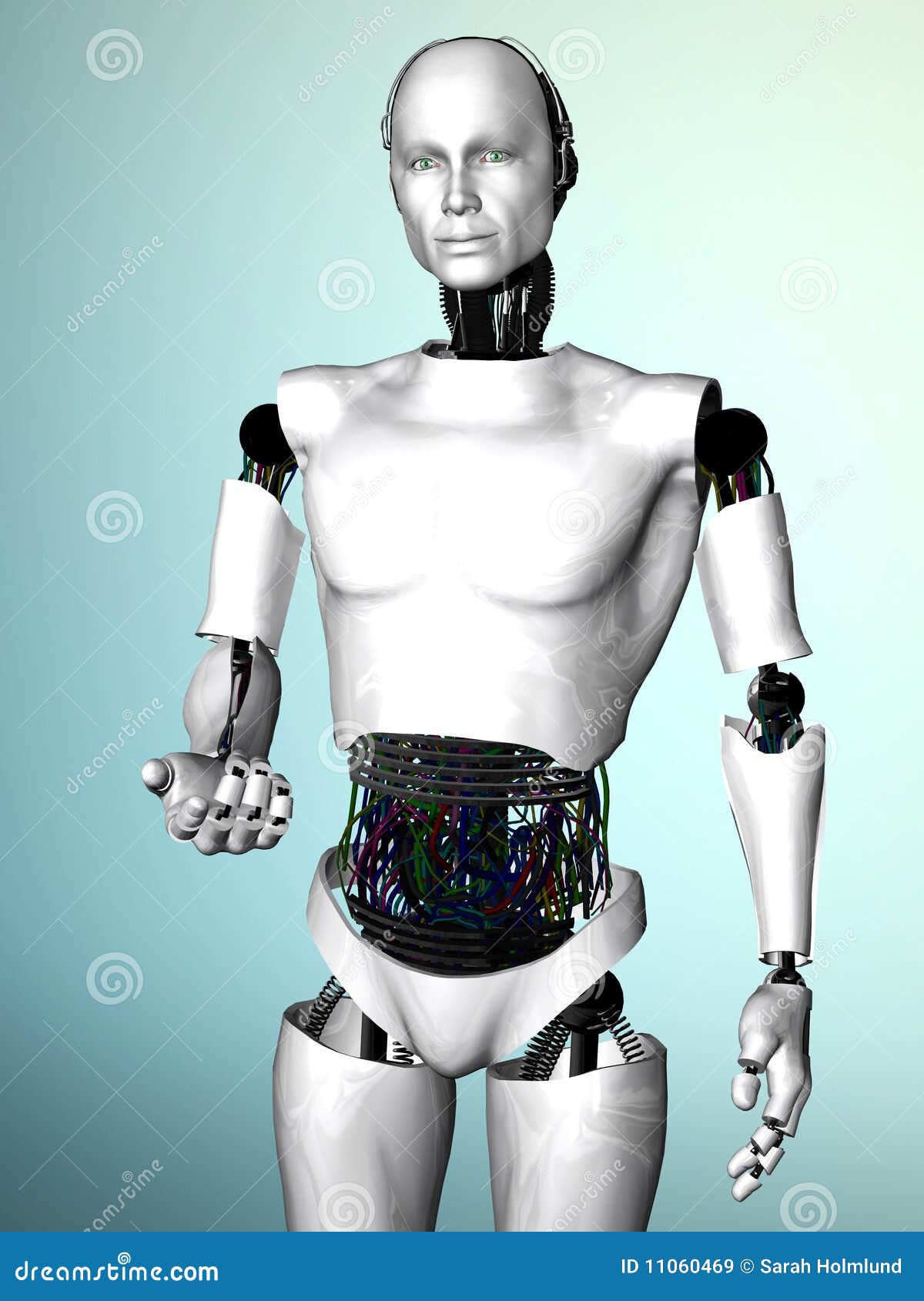 Robot Man In Welcoming Pose. Royalty-Free Stock Image | CartoonDealer ...
