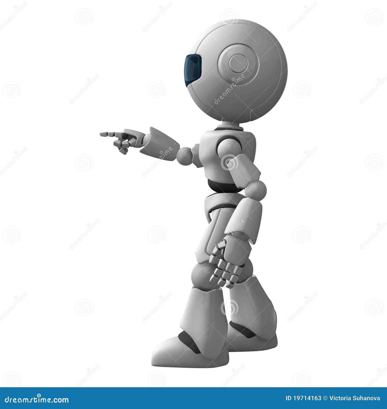 Robot Man Pointing Stock Illustration Illustration Of Stand 19714163