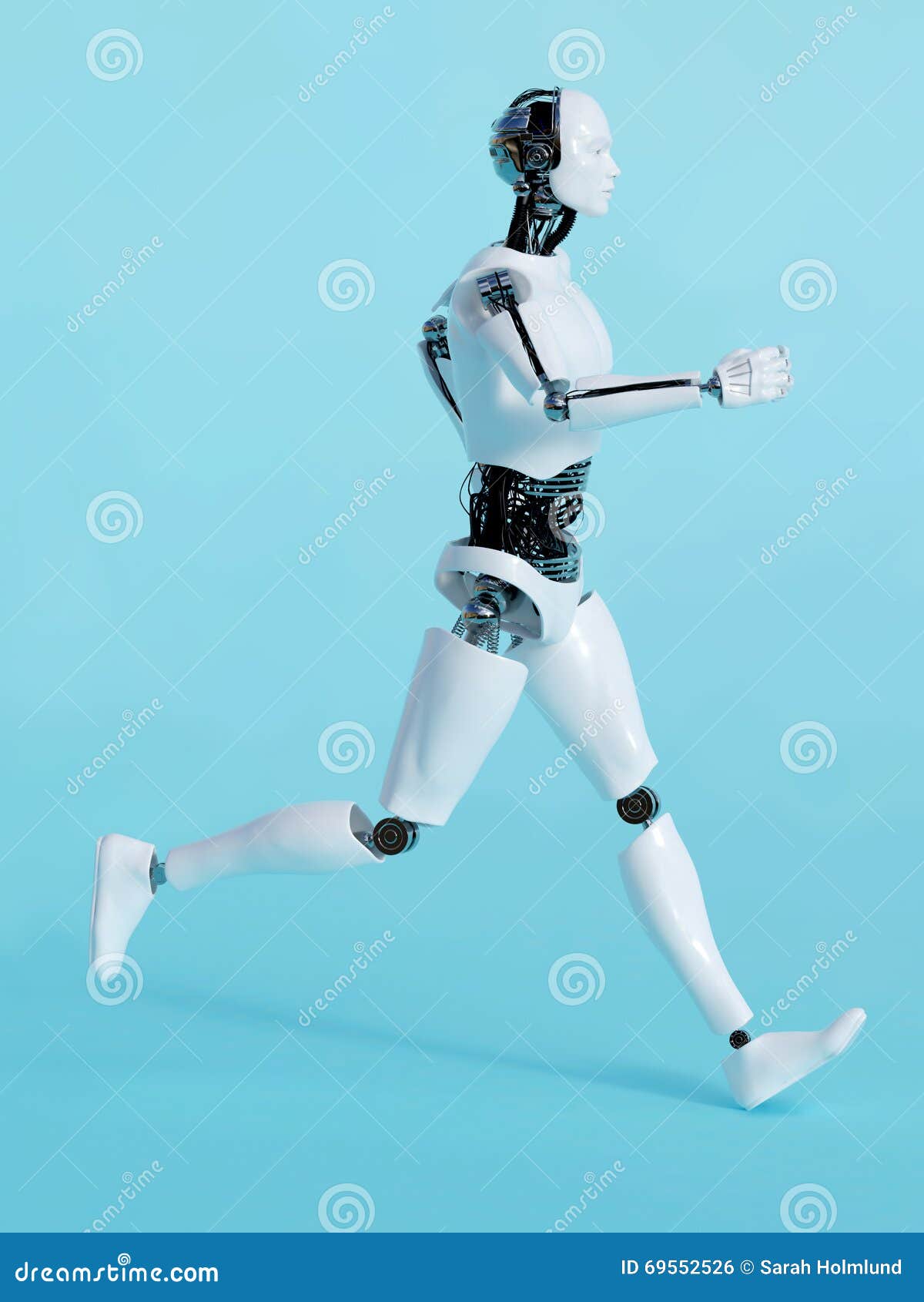 Robot man running 2. stock illustration. Illustration of robot - 69552526