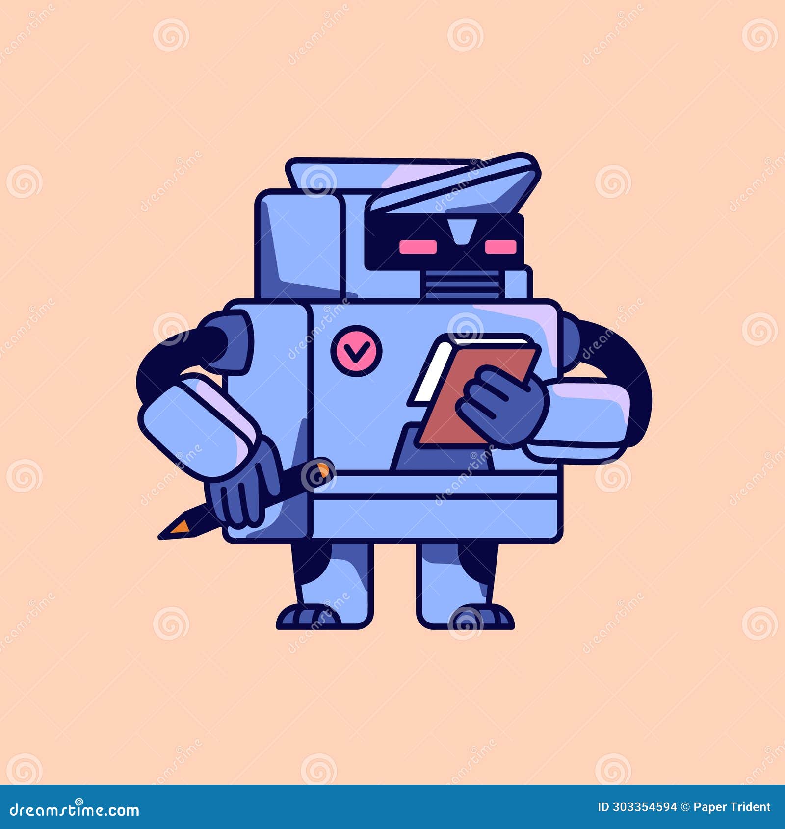 Robot Manager Take Notes, Writing Ideas, Tasks List. AI Makes Time ...