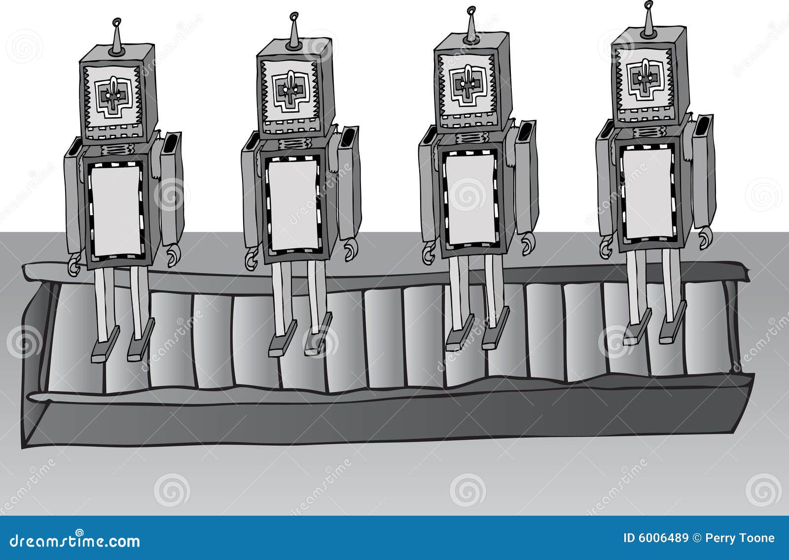 Robot Manufacturing Process With Advanced Technology Vector ...