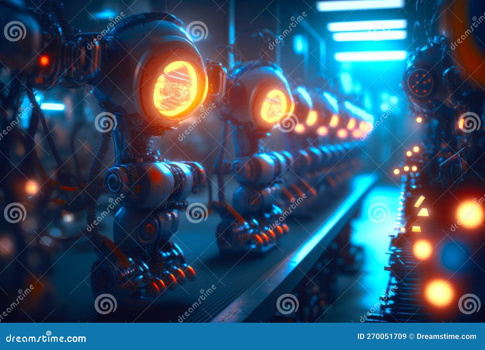 Robot Manufacturing Plant. Created with Generative AI Technology Stock ...