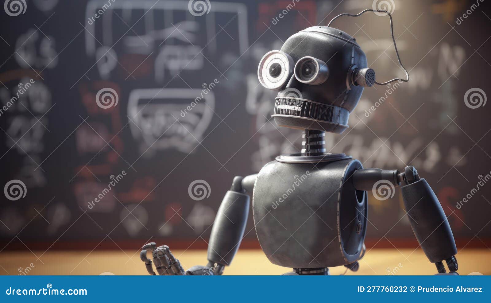 Robot with Mathematical Formulas Stock Illustration - Illustration of ...