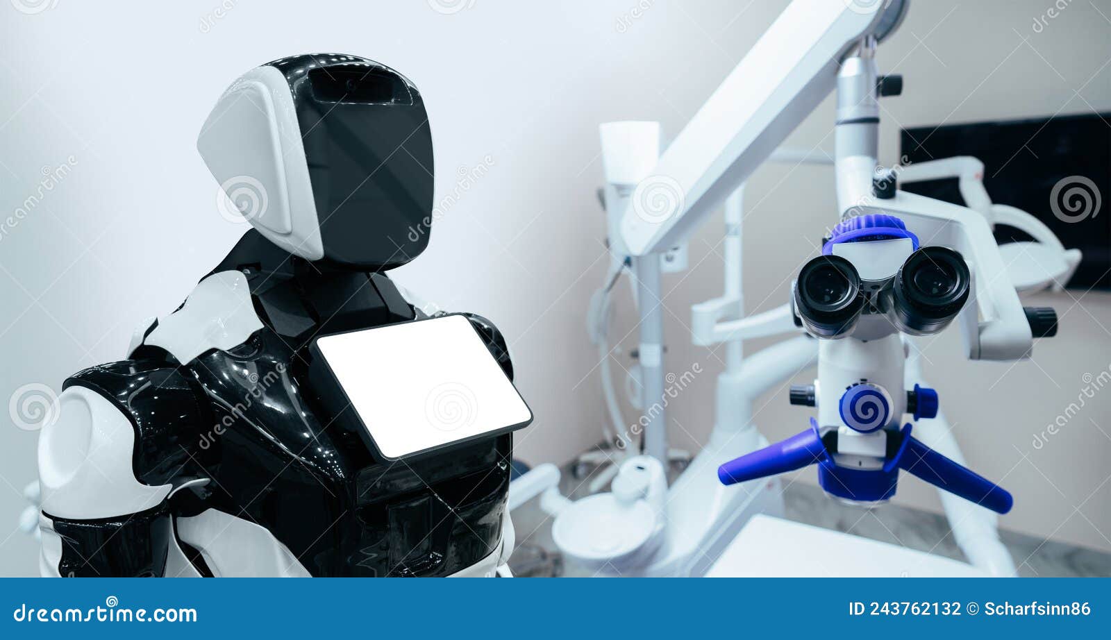 Robot and Medical Microscope Stock Photo - Image of equipment ...