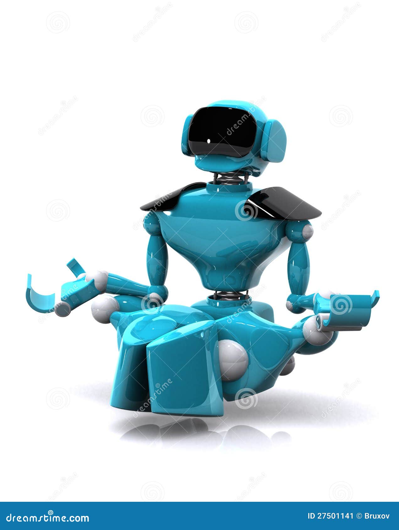 Robot meditating stock illustration. Illustration of mechanical - 27501141