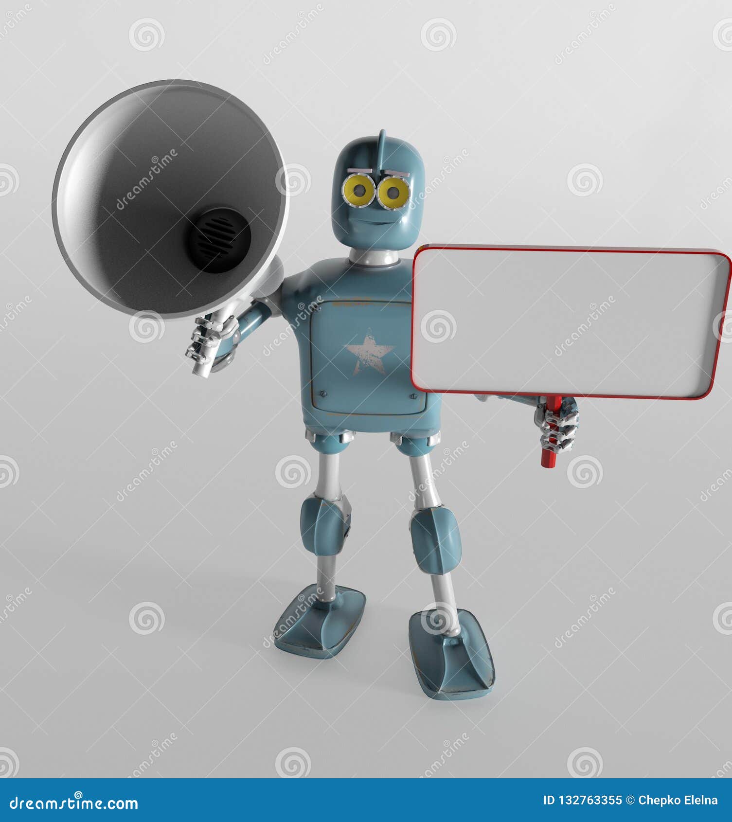 Robot with Megaphone,3d Render Stock Illustration - Illustration of ... Robot with Megaphone,3d Render Stock Illustration - Illustration of ...