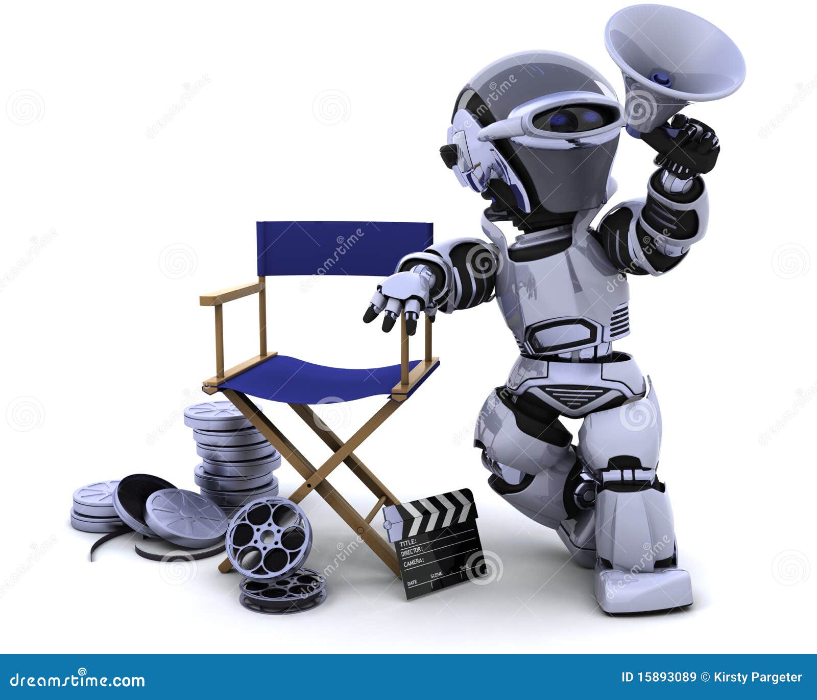 Robot Sit On Chair In Queue Wait For Job Interview Royalty-Free Stock ...