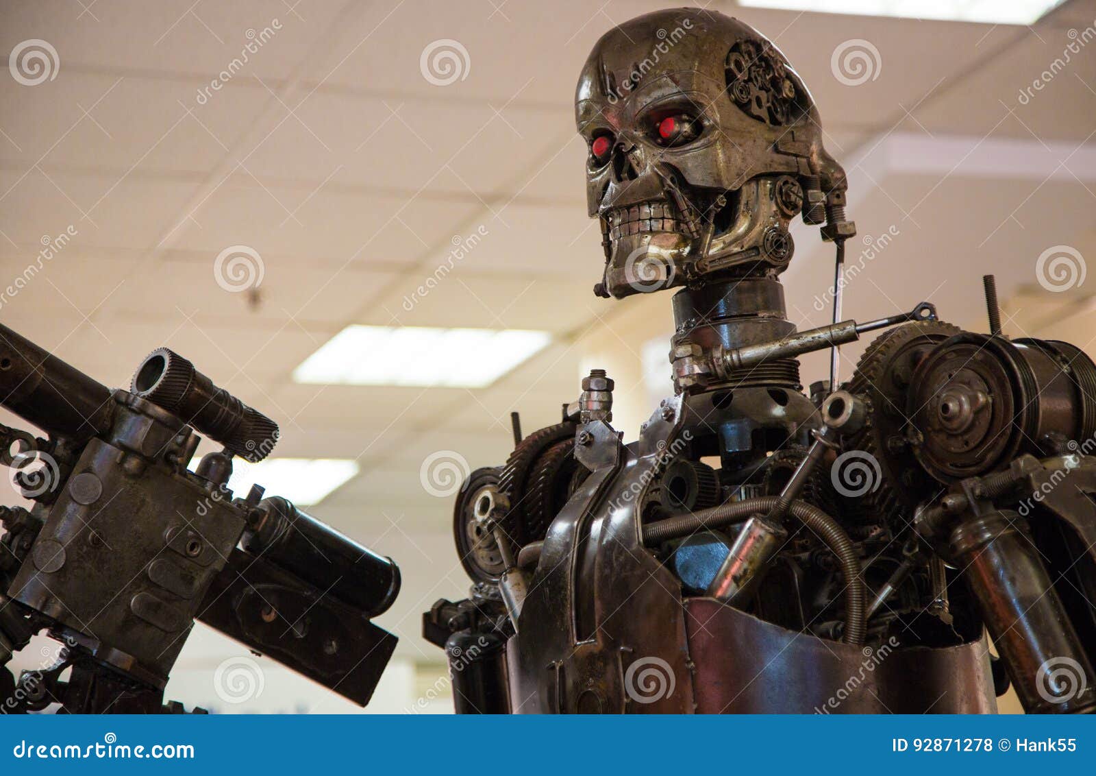Robot metal assassin editorial stock photo. Image of machine - 92871278