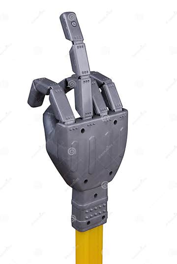 Robot Middle Finger Gesture Stock Illustration - Illustration of ...