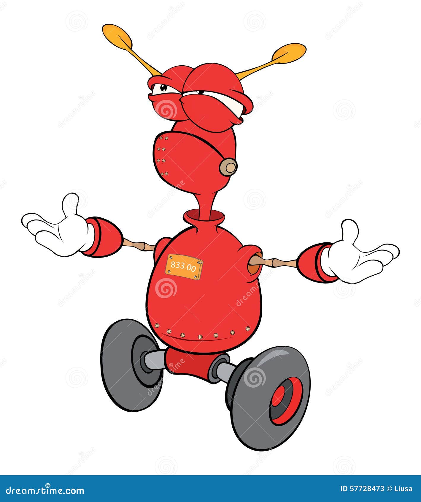 Robot Mignon De Personnage De Dessin Animé Illustration de Vecteur ...