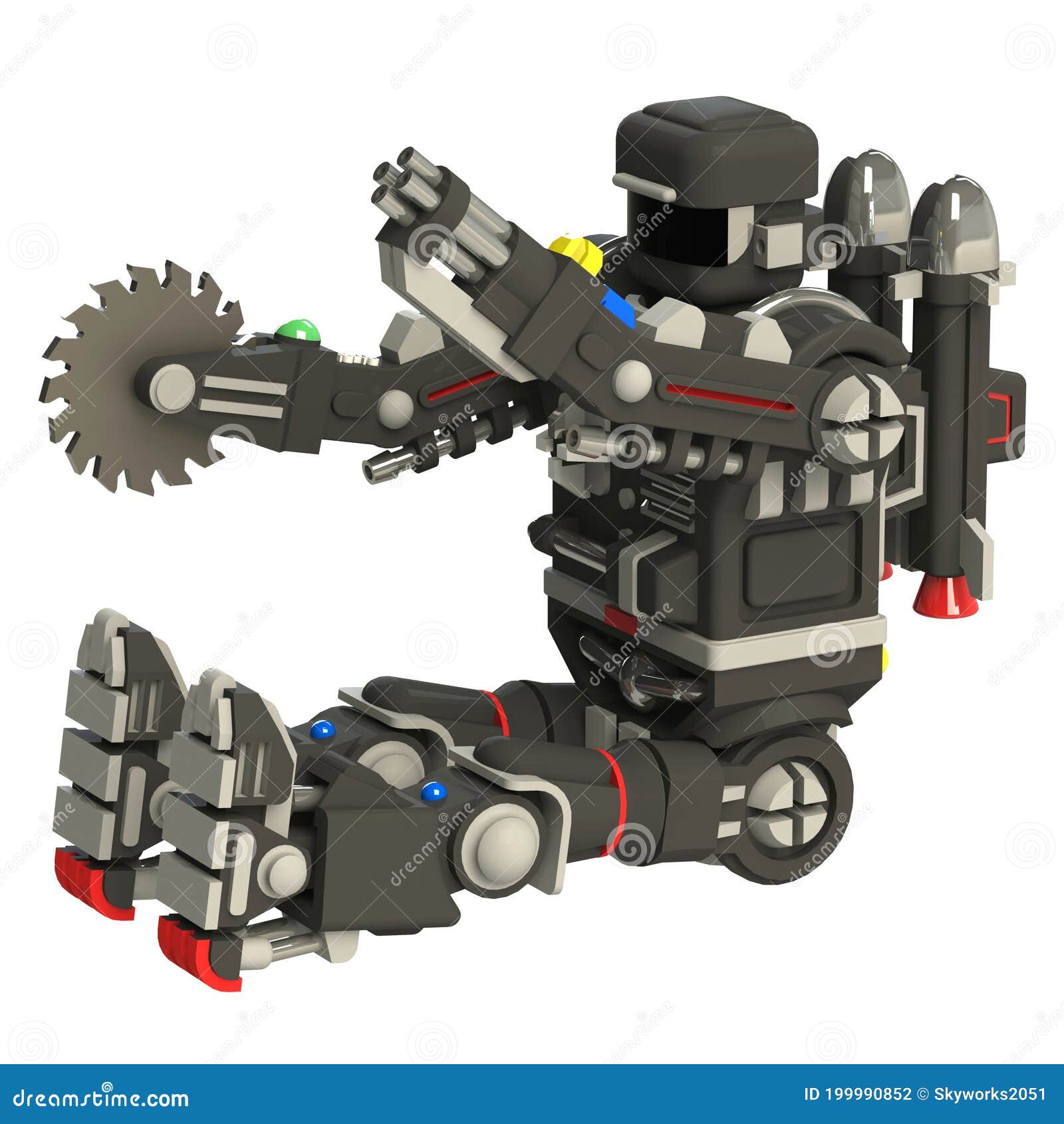 Robot. Military Robot. the Concept of a Combat Robot Stock Illustration ...