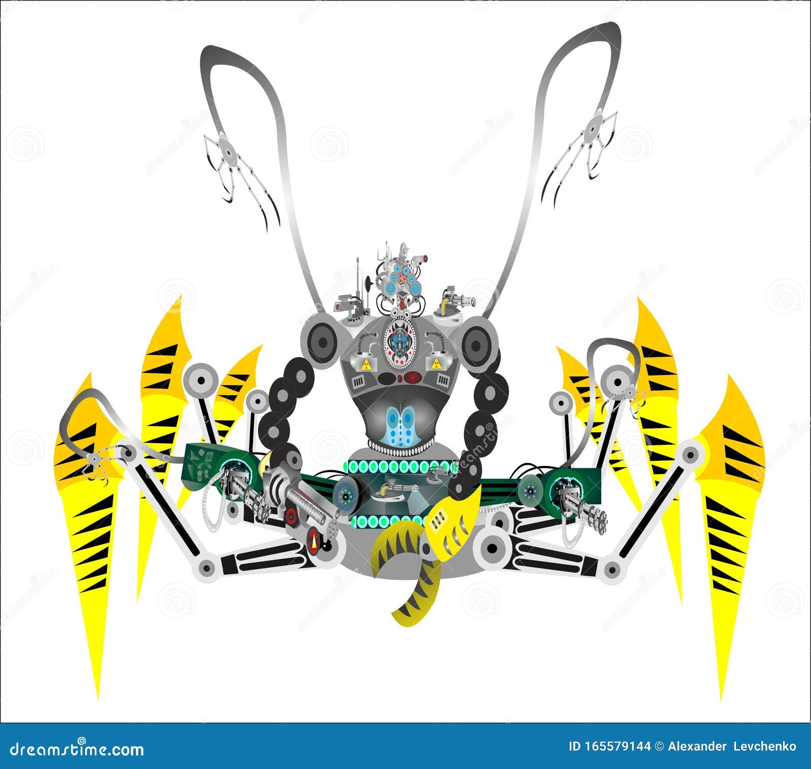 Robot Military Technology Android Killer Stock Illustration ...