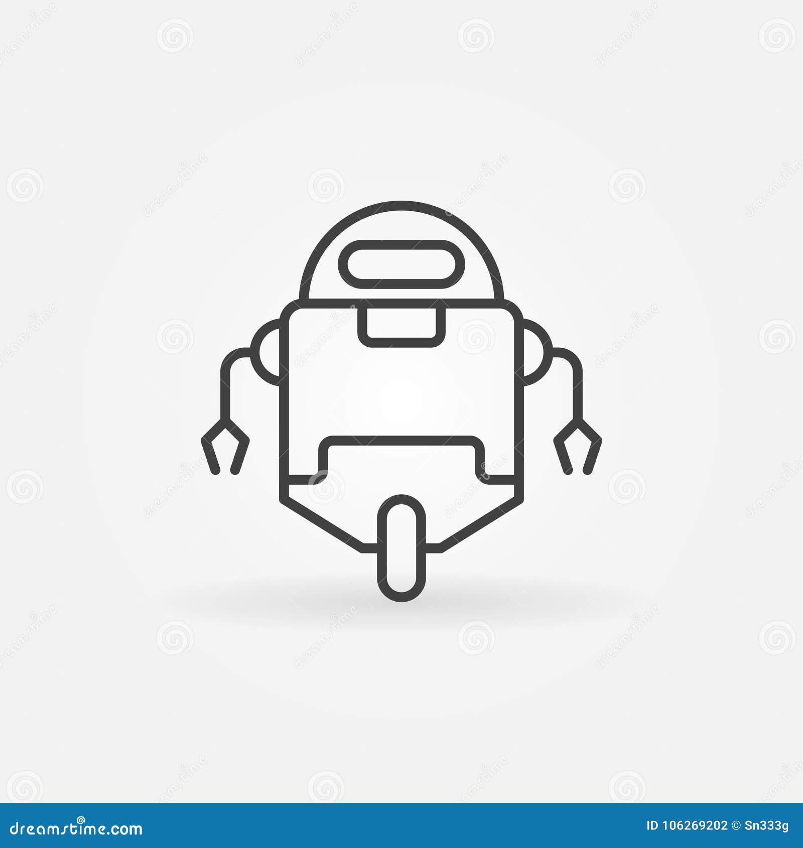 Robot Minimal Icon in Thin Line Style Stock Vector - Illustration of ...